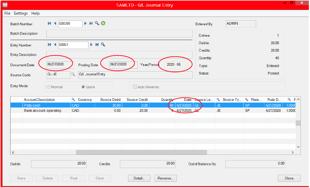 Dates In Sage 300 Journal Entries Caron Business Solutions